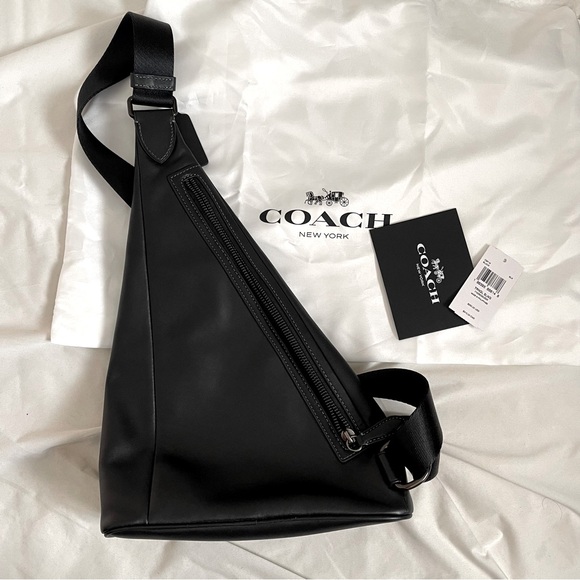 Coach | Bags | Coach Black Triangle Sling Bag | Poshmark